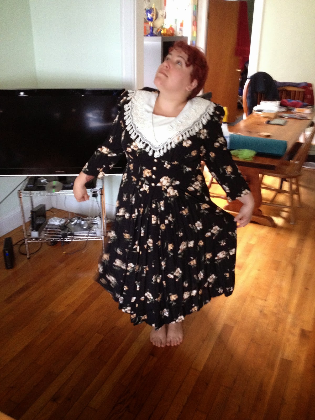 Lanky Sunshine's Craftastrophe: Old Lady Curtains to Party Dress