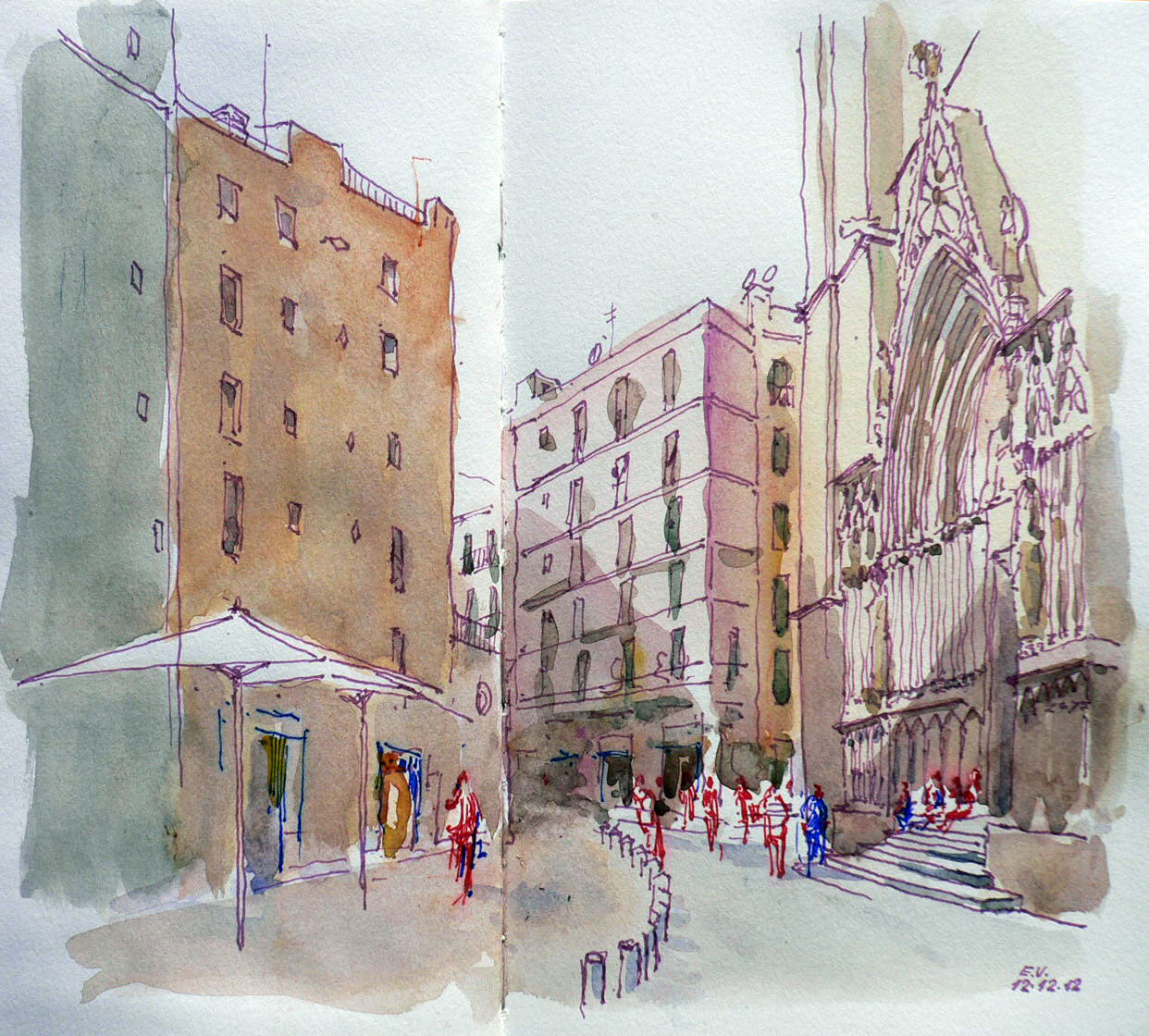 Urban Sketchers Spain. El mundo dibujo a dibujo.: Barrio Gótico 2 - BCN