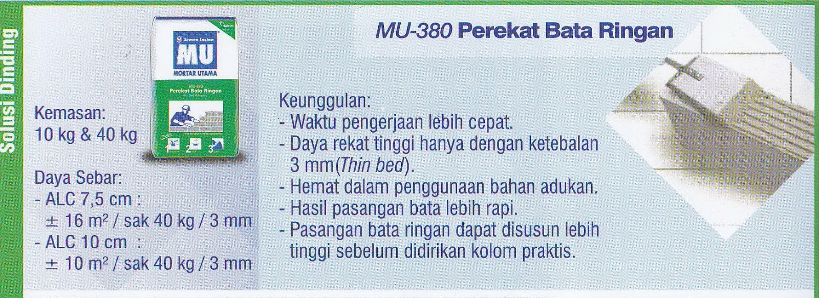 Mortar Utama 380 (MU-380) Perekat Bata Ringan di Malang dan cara ...
