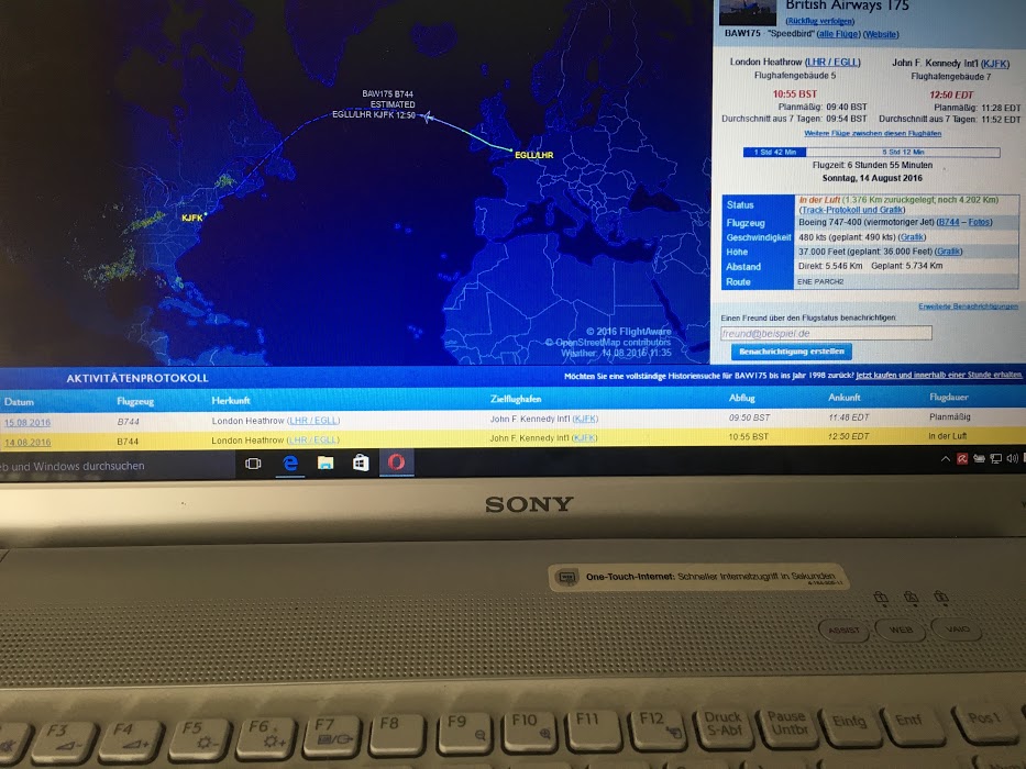 Google1st: FLIGHT TRACKER BA0175 (FRA) LONDON HEATHROW - NEW YORK JFK ...