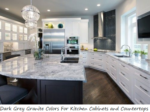 Dark Grey Granite Colors For Kitchen Cabinets and Countertops