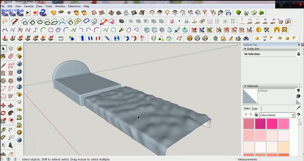 How to Make Bed Cover / Blanket on SketchUp - bagus3d