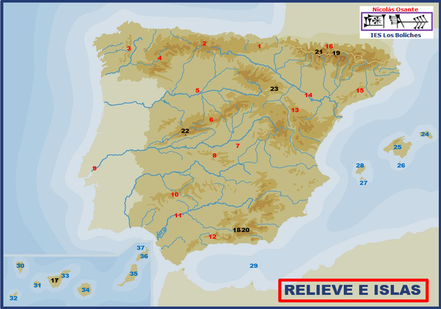 Geo Bolitxeros : MAPAS (1): RELIEVE E ISLAS