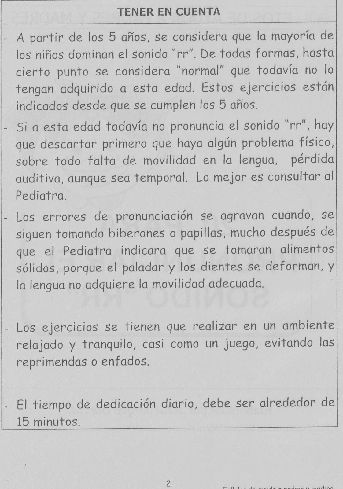 Colegio: Pronunciar el sonido R fuerte