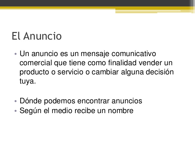 LENGUA Y LITERATURA 5º DE PRIMARIA: El anuncio