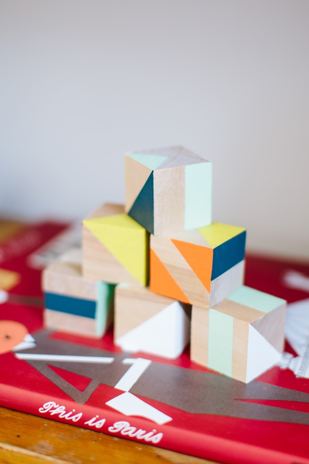 DIY Geometric Painted Blocks | Stripes and Whimsy