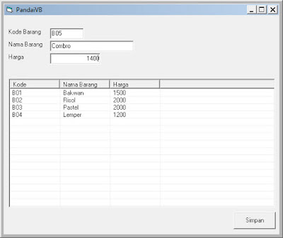 Cara Menyimpan Data Ke Dalam Database Access Dengan VB6 - Pandai Visual Basic