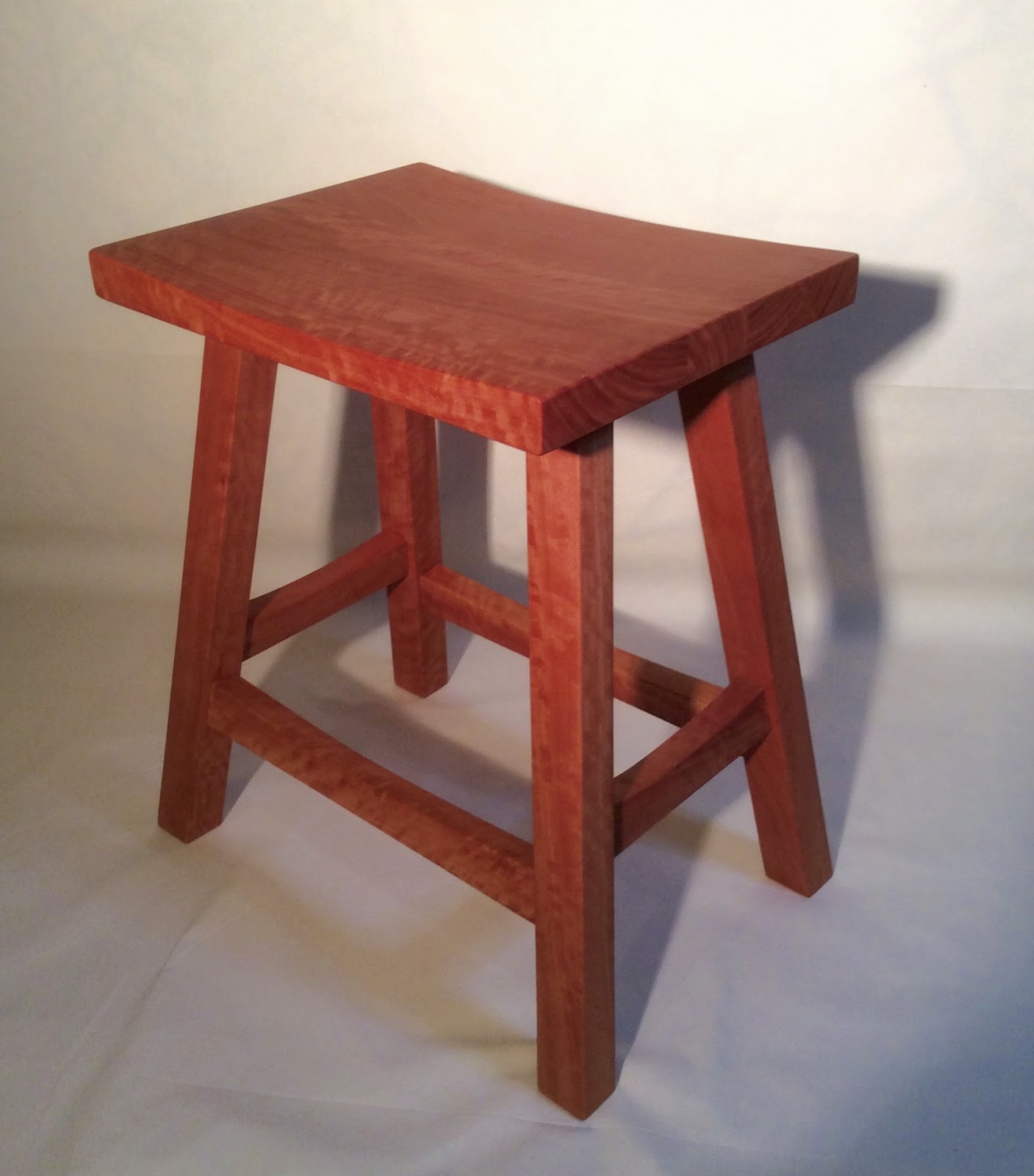 The Dovetail Joint: Tibetan Stool - Red Gum with straight Legs