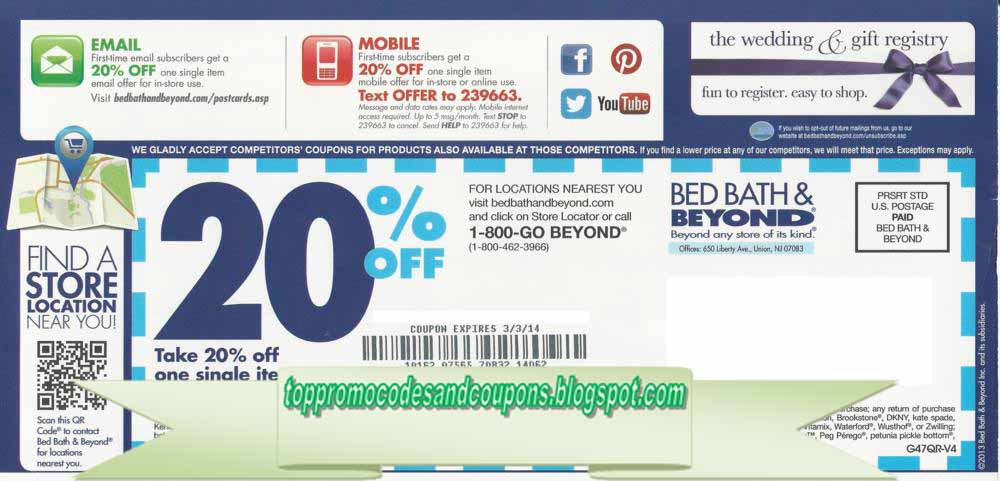 Free Promo Codes and Coupons 2023: Bed Bath and Beyond Coupons