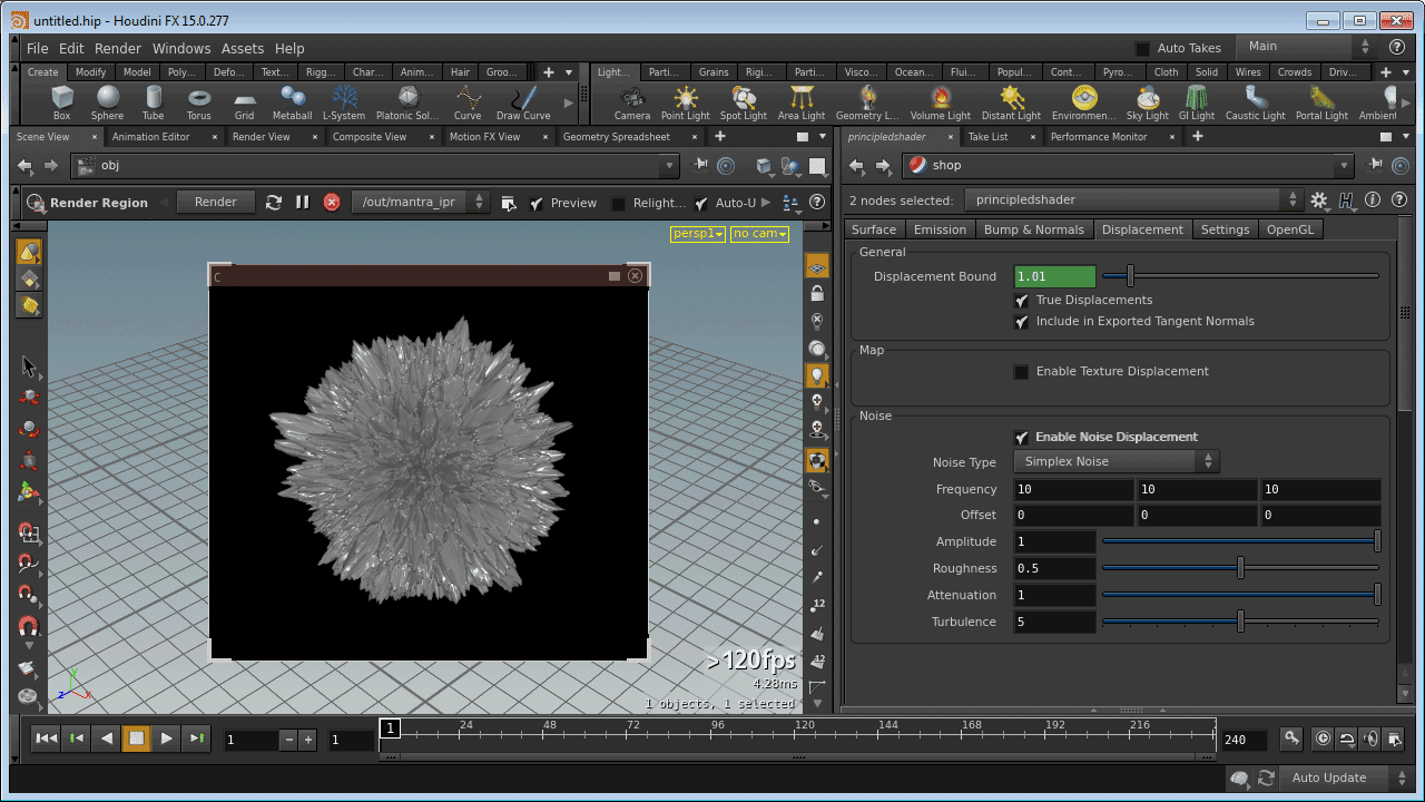 サルにもわかる Houdini: displacement shading