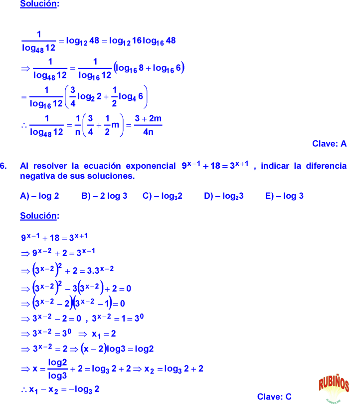 ECUACIONES LOGARITMICAS PROBLEMAS RESUELTOS