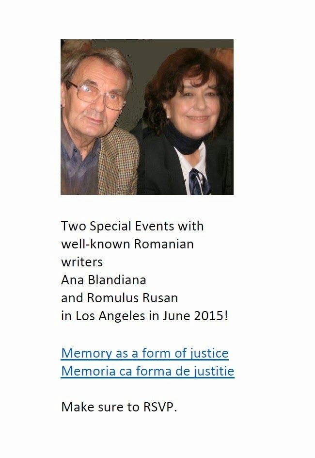 BEN TODICA: Two Special Events with well known Romanian writers Ana ...