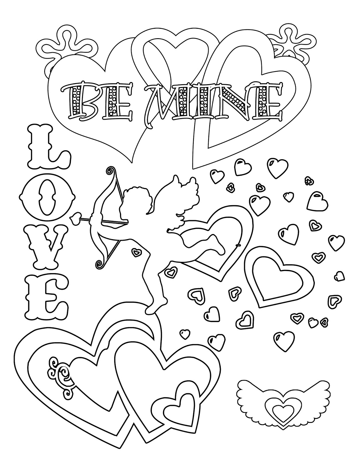 Free Printable Happy Valentines Day Coloring Pages For Adults Preschool ...