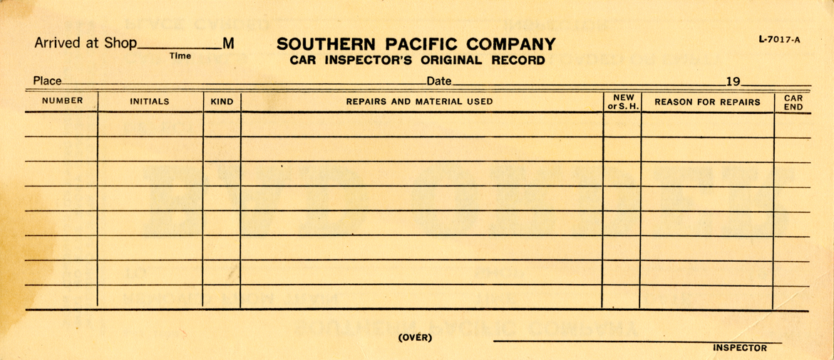 modeling the SP: A new bad-order card