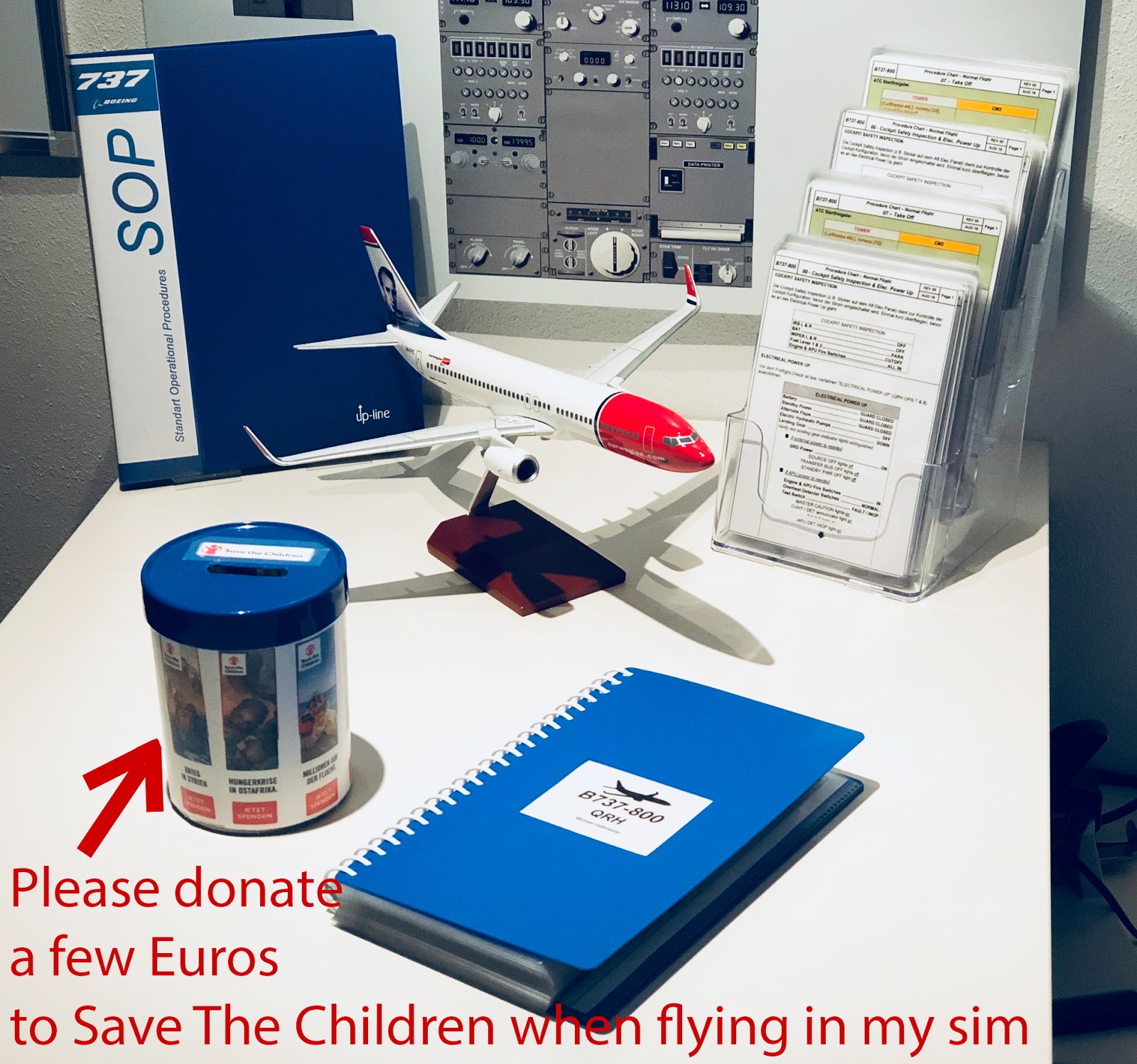 Boeing 737.800 simulator: SOP, QRH and Procedure Cards now organized