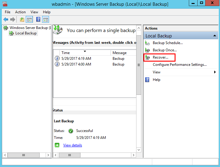 Windows Server 2012 Backup and Restore