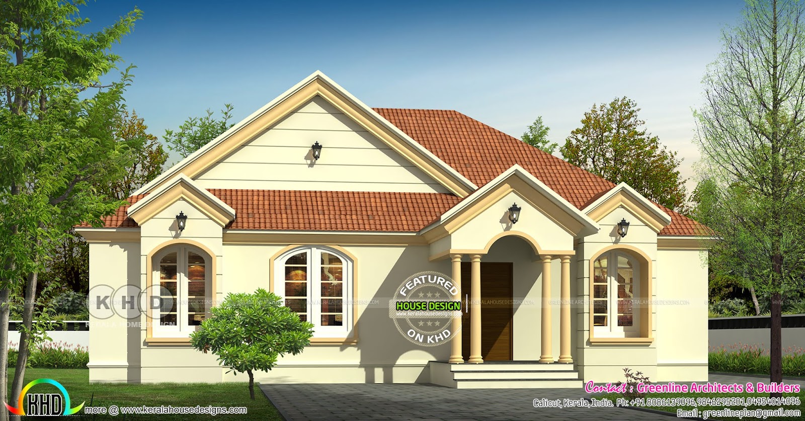 1579 sq-ft single floor sloping roof house - Kerala Home Design and ...