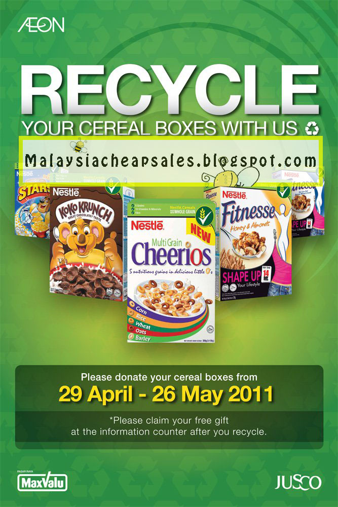 Malaysia Freebies: Jusco Recycle Cereal Boxes and Get Free Gift! (29 ...