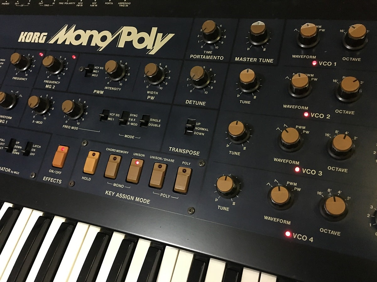 MATRIXSYNTH: KORG MP-4 Mono Poly Monophonic Analog Synthesizer SN 370174 w/ Original Case