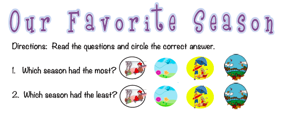 Kindergarten Faith: Freebie: Our Favorite Season Classroom Graph