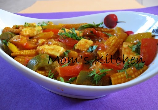 Baby Corn Paneer Delight | Mom's Kitchen