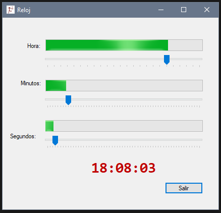 Aprendiendo C#, Python, C++, A.I, BASIC...: Reloj / progressBar / trackBar