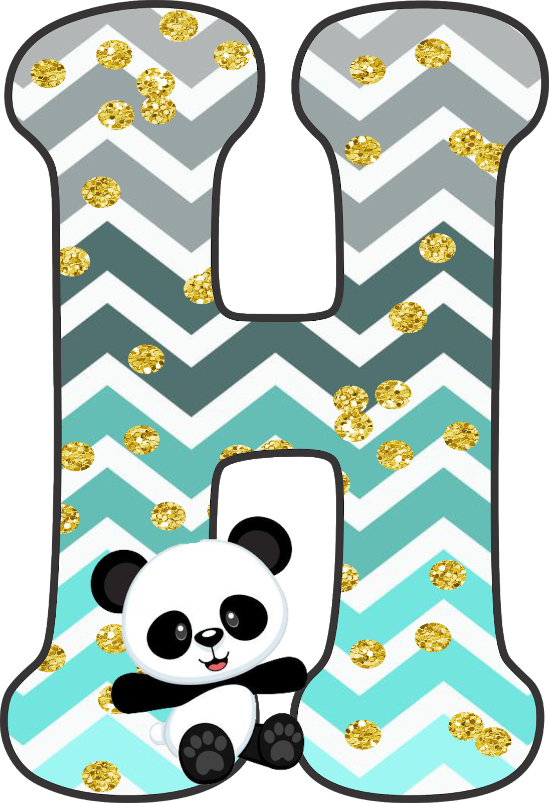 Alfabeto de Panda tierno para Descarga Gratis