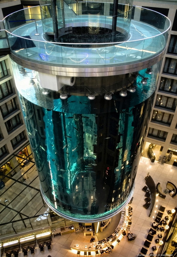 Architecture20: Elevator with amazing aquarium in Germany