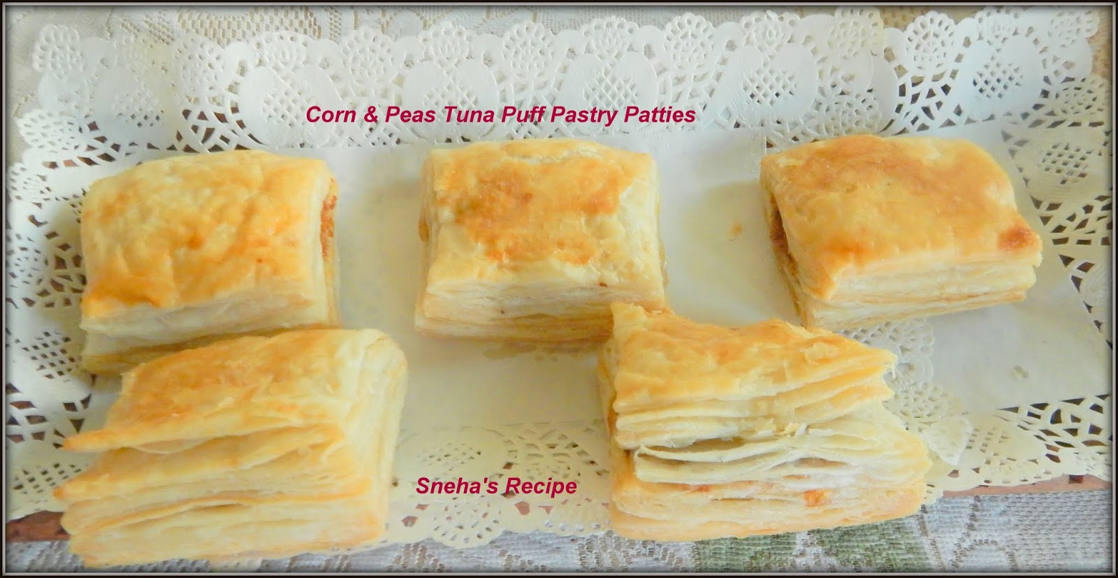 Corn & Peas Tuna Puff Pastry Patties#FishFriday - Sneha's Recipe