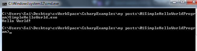 CODE 222: Simple Hello World Program