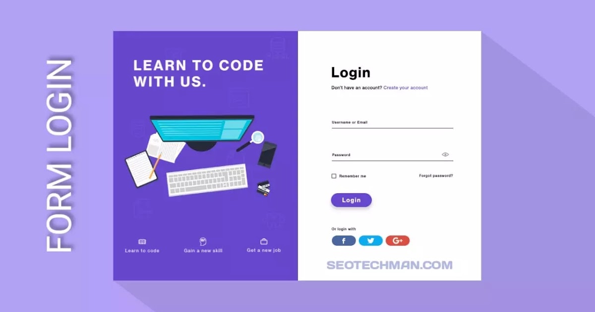Cara Membuat Form Login yang Menarik dengan Html dan CSS - Seotechman Cara Membuat Form Login yang Menarik dengan Html dan CSS - Seotechman