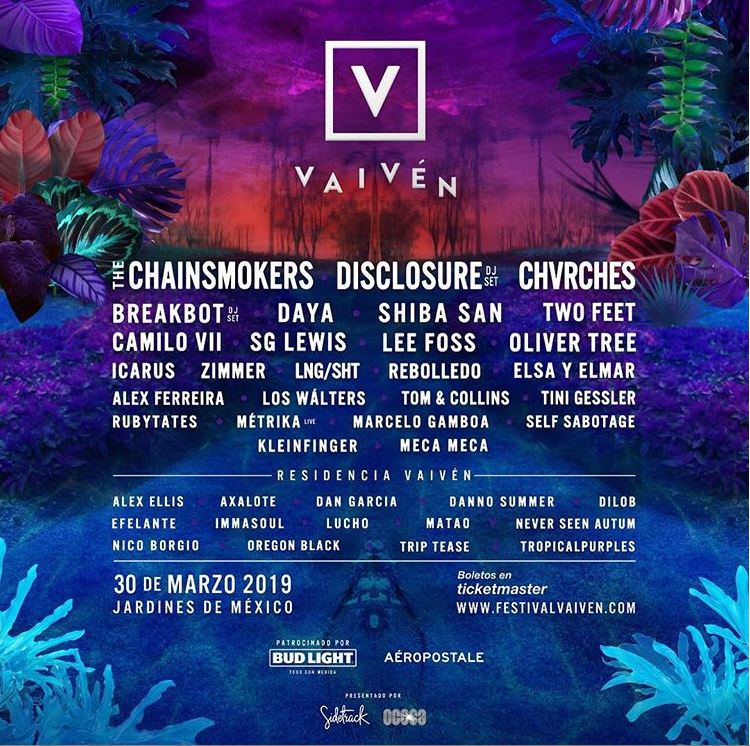 HORARIOS FESTIVAL VAIVÉN - ROCK360MX