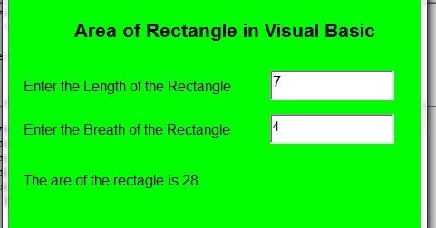 Free Programming Source Codes and Computer Programming Tutorials: Area of the Rectangle Solver ...