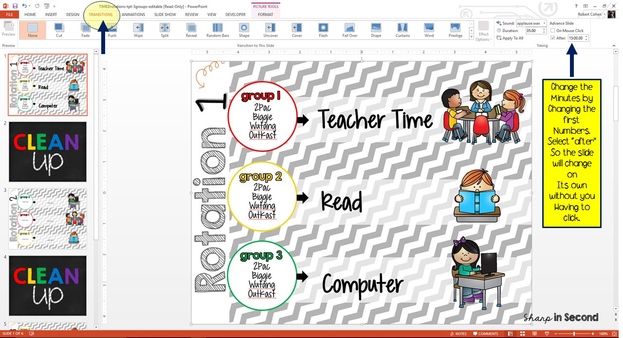 Sharp in Second: Organizing Reading and Math Rotations with PowerPoint