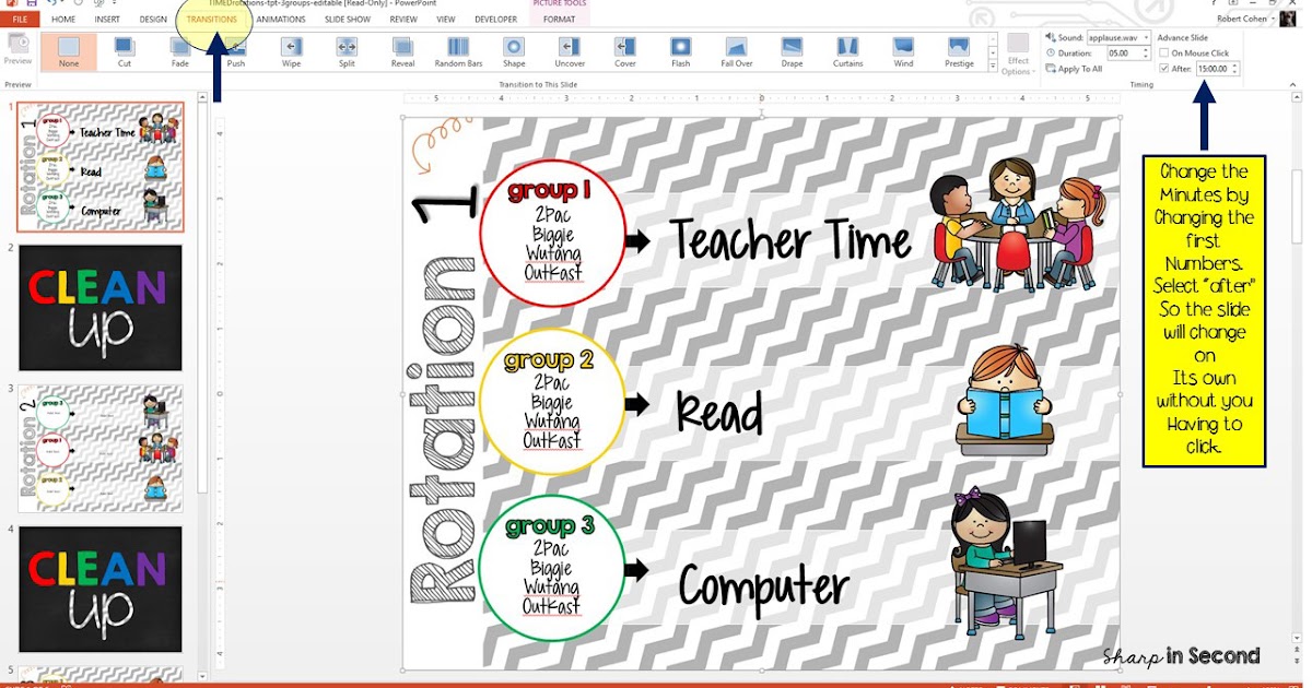 Sharp in Second: Organizing Reading and Math Rotations with PowerPoint