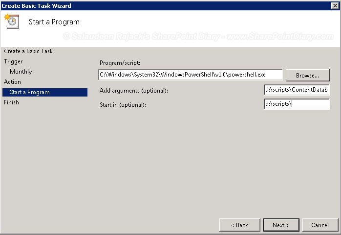 Create A Scheduled Task For Powershell Script With Windows Task Scheduler Sharepoint Diary