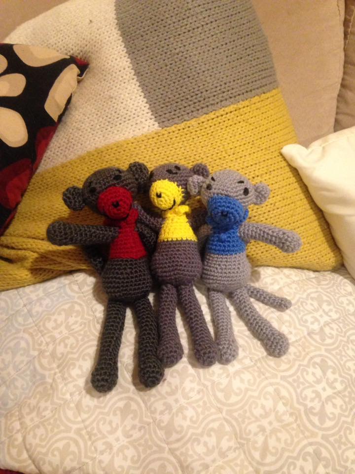 Amigurumi Little Mini Monkey Crochet (5 little monkeys jumping on the ...