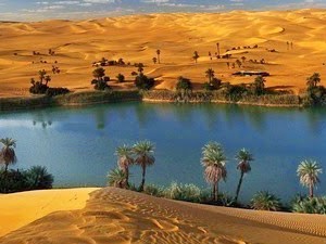 Os lagos de mar de areia de Ubari, Líbia