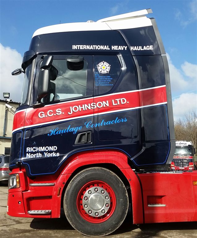The Green I Signs Blog: Scania R500 truck graphics for GCS Johnson's ...