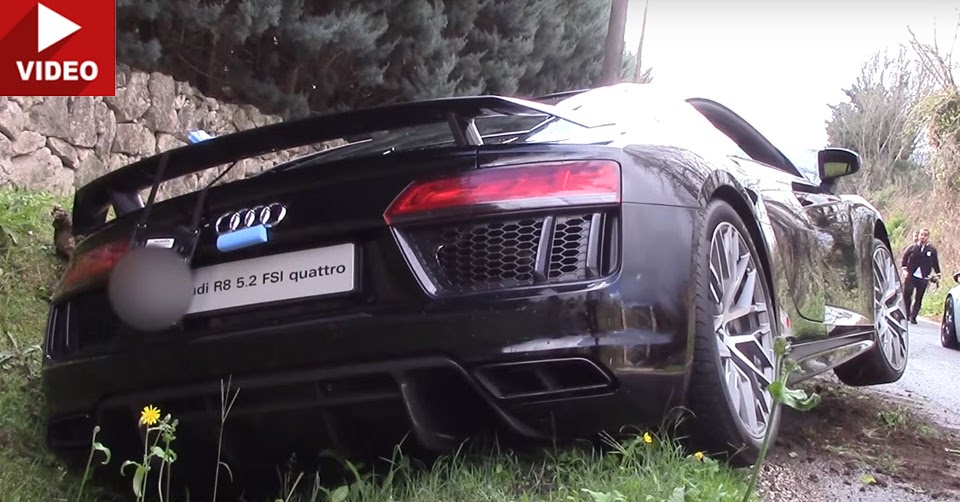 Brand New Audi R8 V10 Plus Crashes After Italian Cars And Coffee