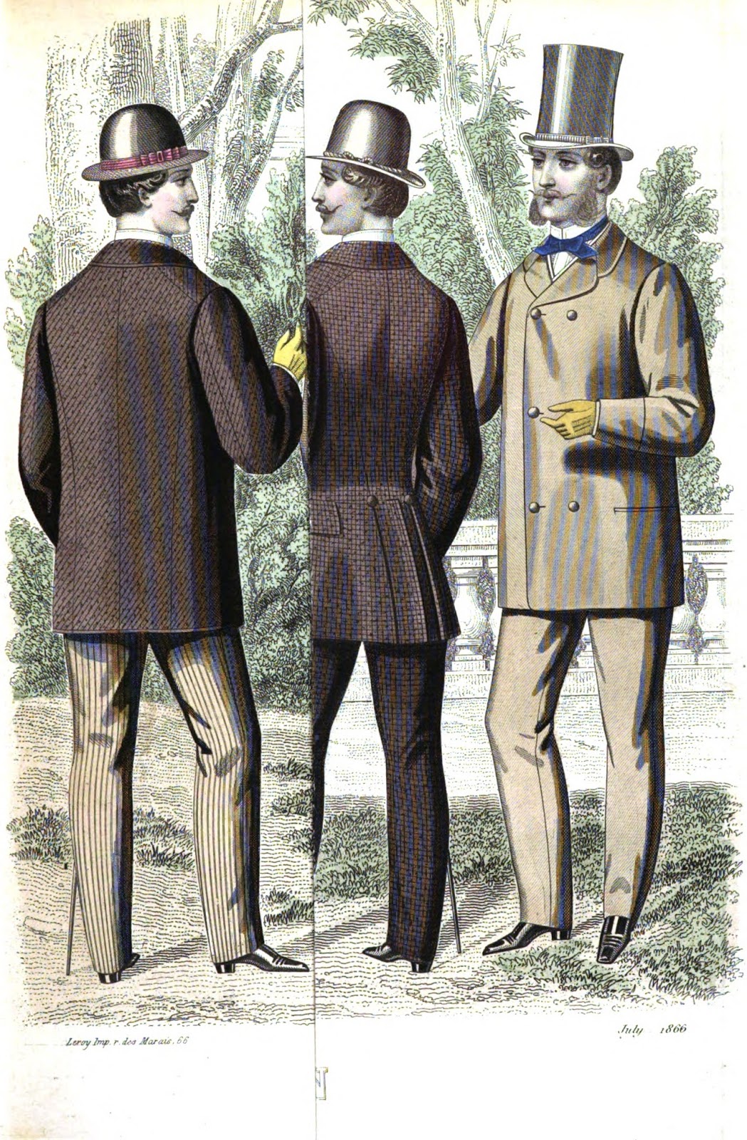 19th Century Historical Tidbits: 1866 Men's Fashions
