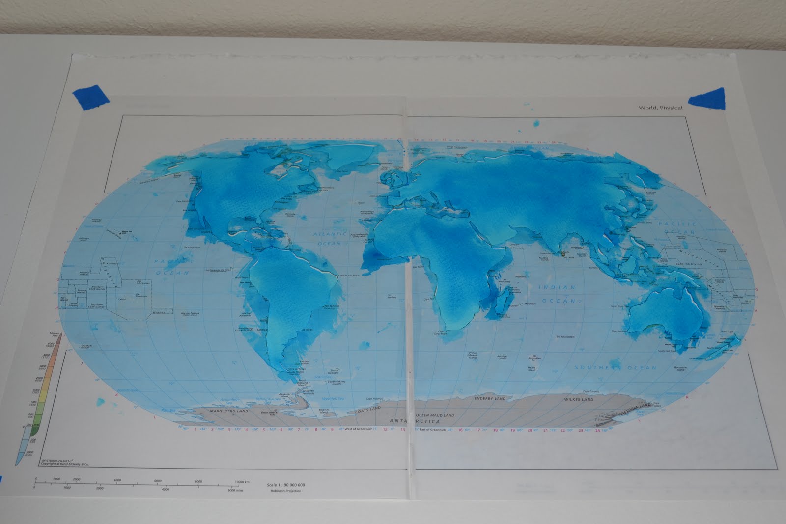 Real Life, One Day at a Time: watercolor map