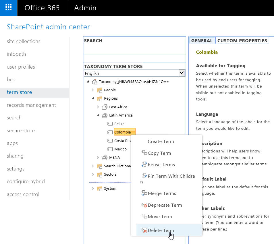 Sharepoint Online How To Delete A Term Using Powershell Sharepoint Diary