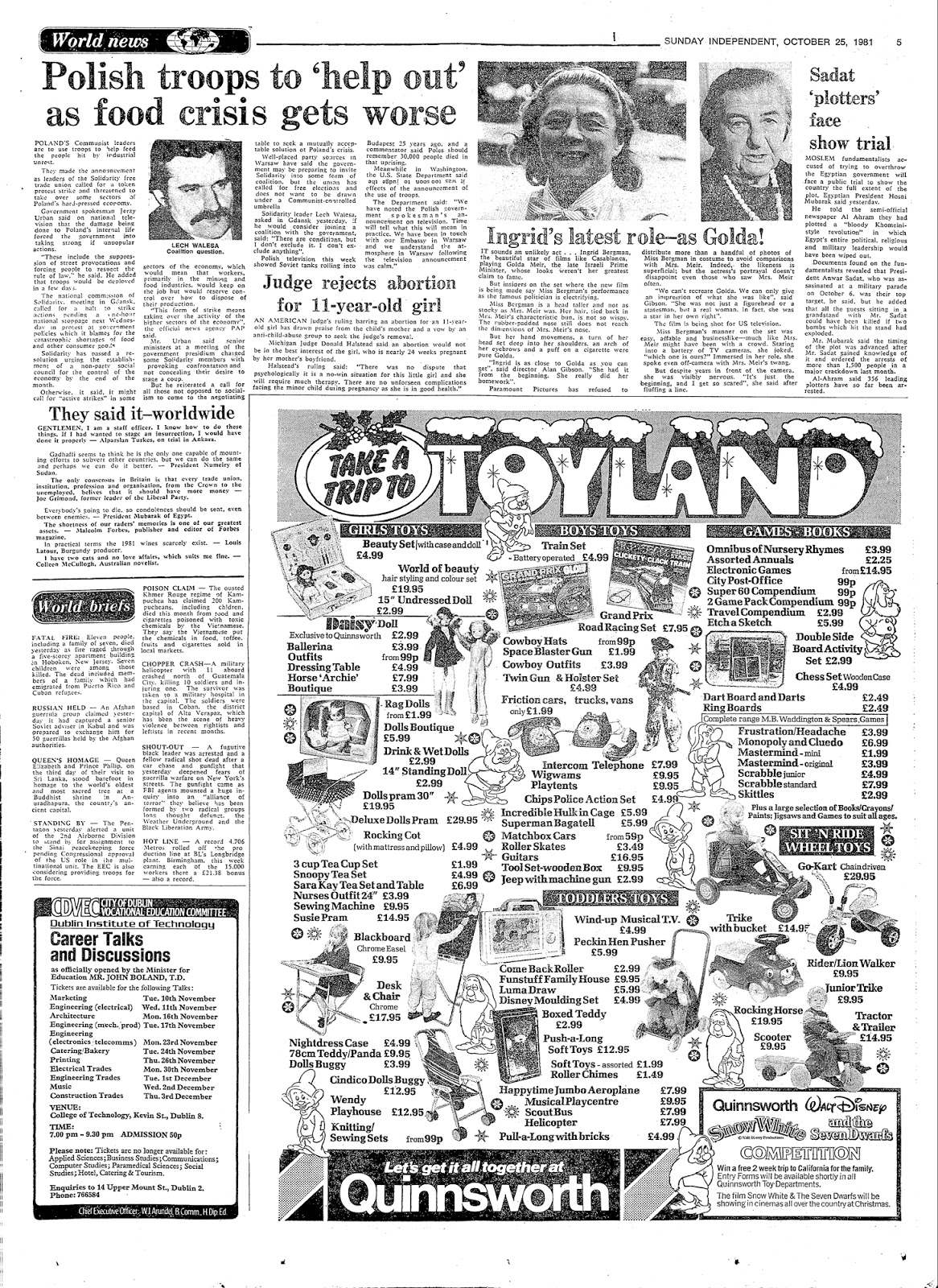 Filmic Light - Snow White Archive: 1981 Newspaper Ads from Ireland