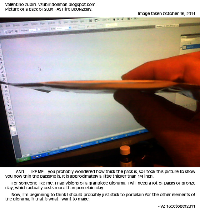 V Zubiri Dollman: How 200 grams of FASTfire BRONZclay looks like