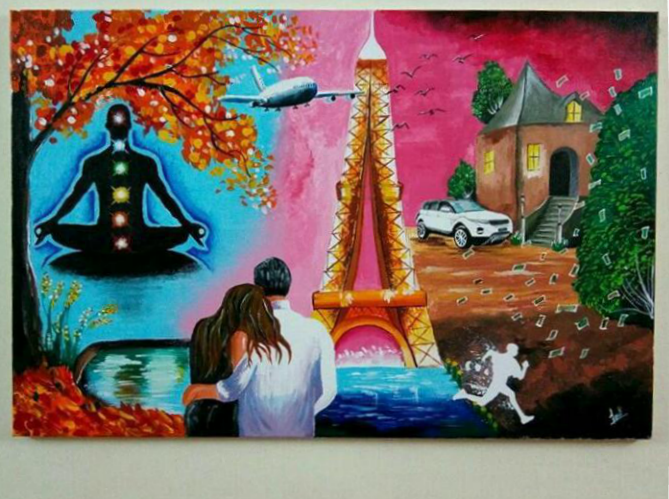 Acrylic Painting: Theme based scene - Original | Shopby.in