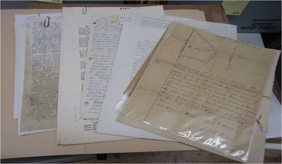 Folder from a Manuscript Collection, Houston County, TN. Archives