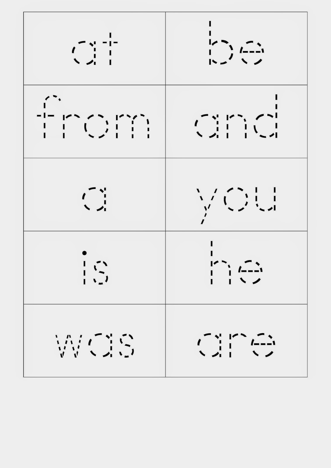 I,Teacher: Dolch Words, Printable Memory Game Group 1a