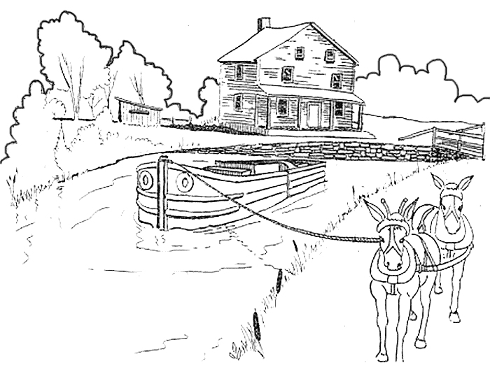 Mooring Barge Drawings Sketch Coloring Page