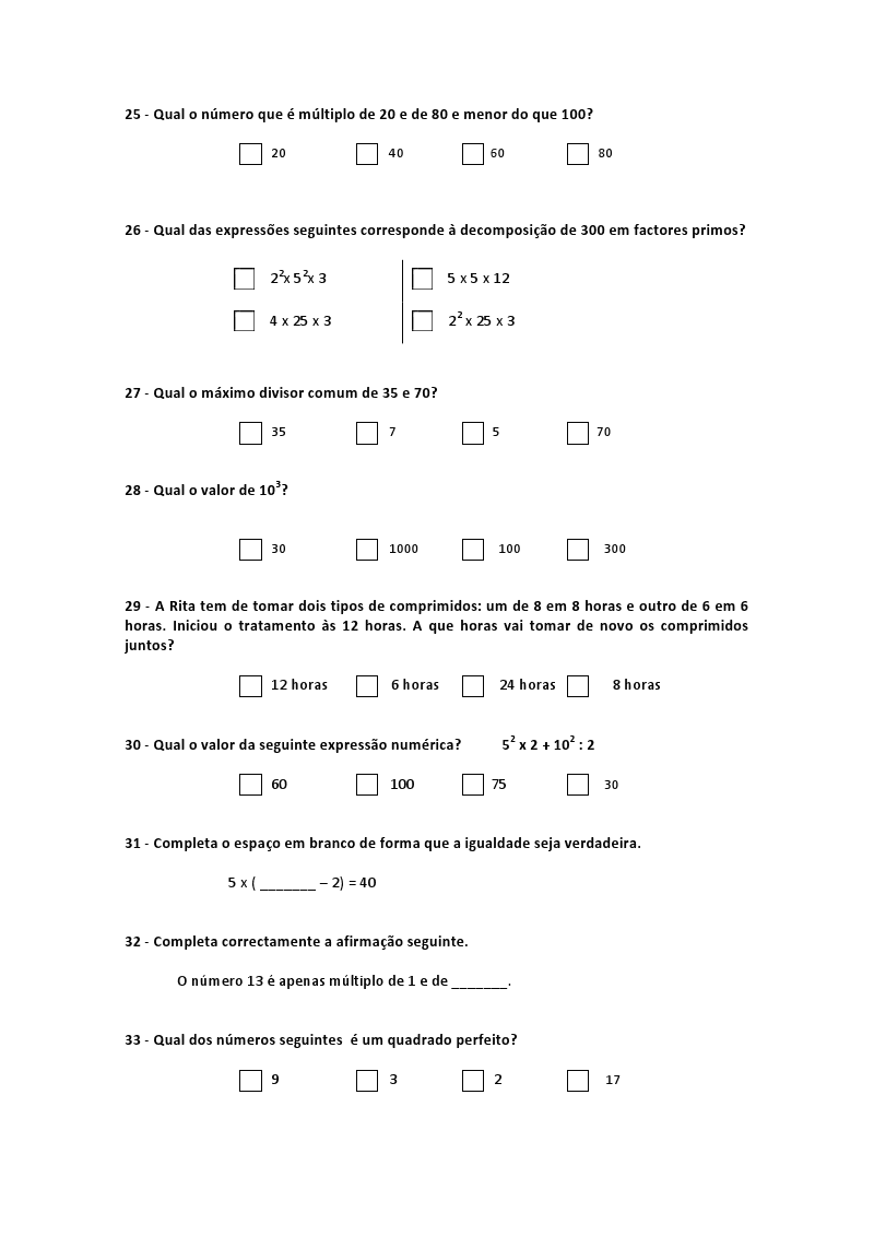 Exercicios De Mmc E Mdc 6 Ano - FDPLEARN